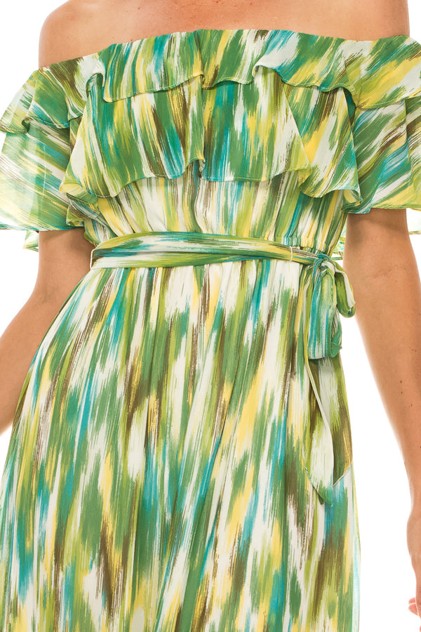 Donna Morgan Soft White Avocado Multi Print Midi Dress – New Yorker's ...