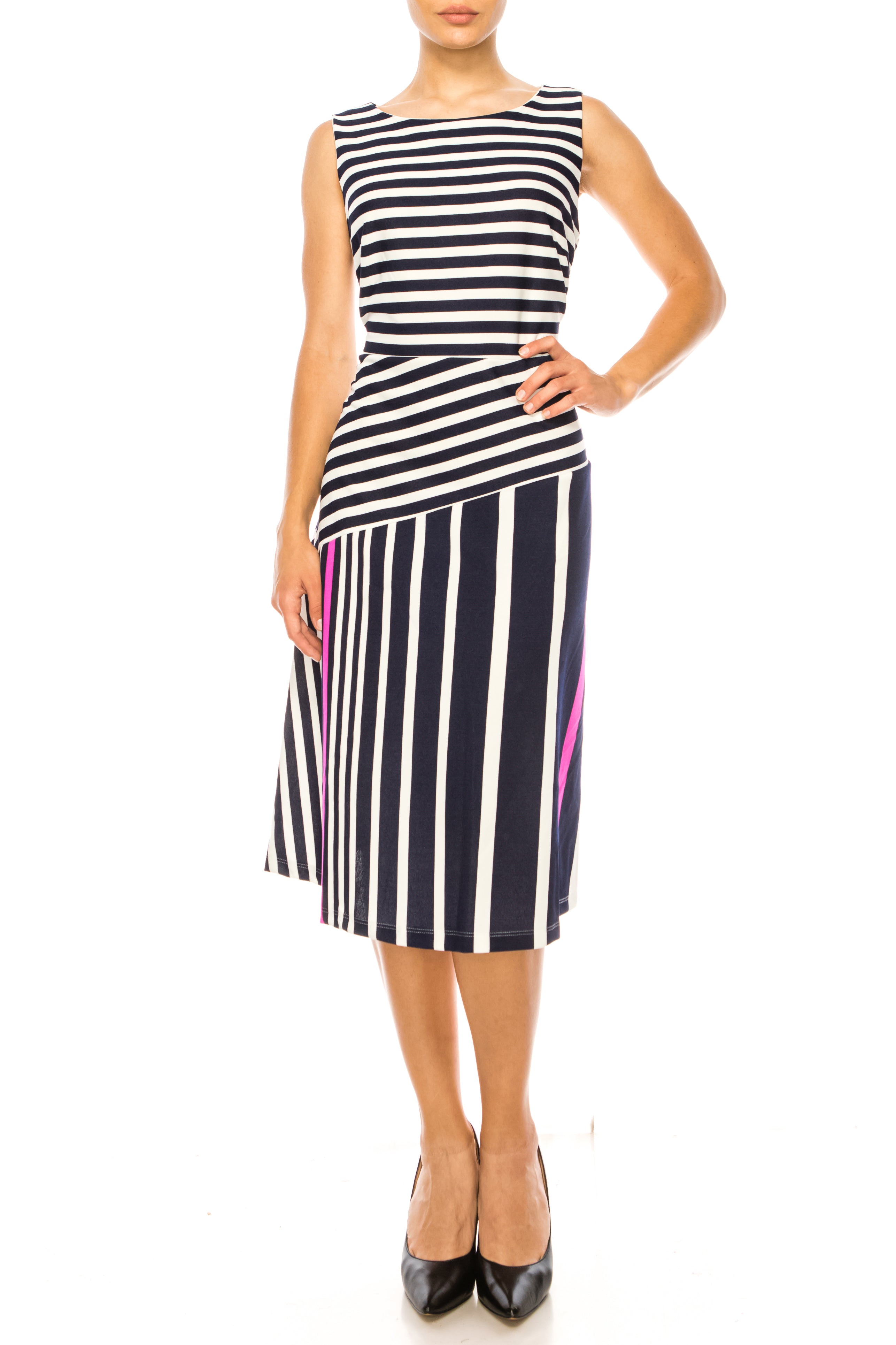 ILE Clothing Sleeveless Striped A-Line Dress – New Yorker's Apparel