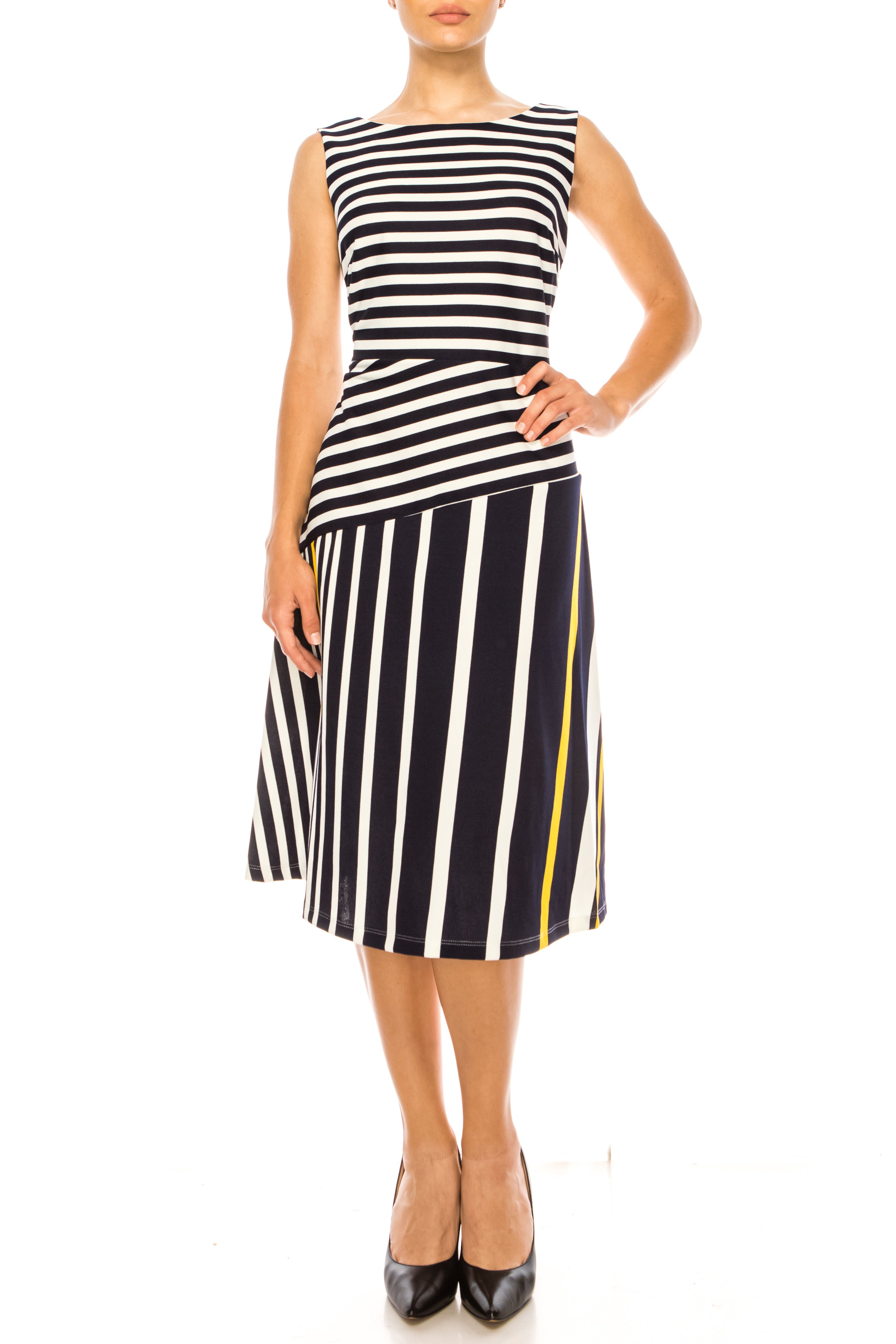 ILE Clothing Sleeveless Striped A-Line Dress – New Yorker's Apparel