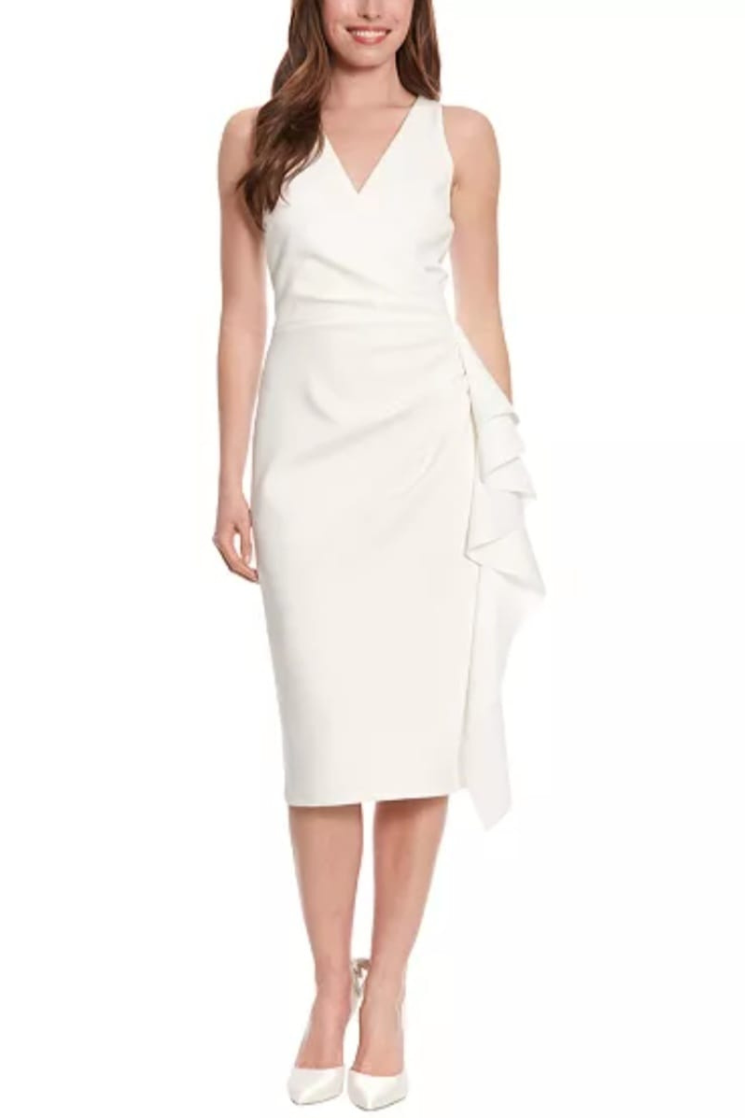 Ivy & Blu Ivory Sleeveless Sheath Party Dress – New Yorker's Apparel