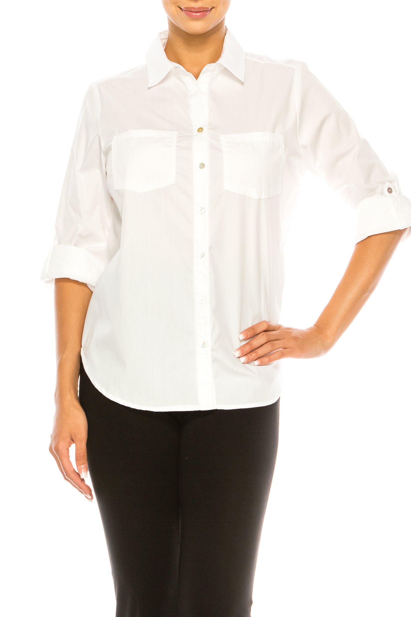 Hester & Orchid White Button Up Collared Top – New Yorker's Apparel