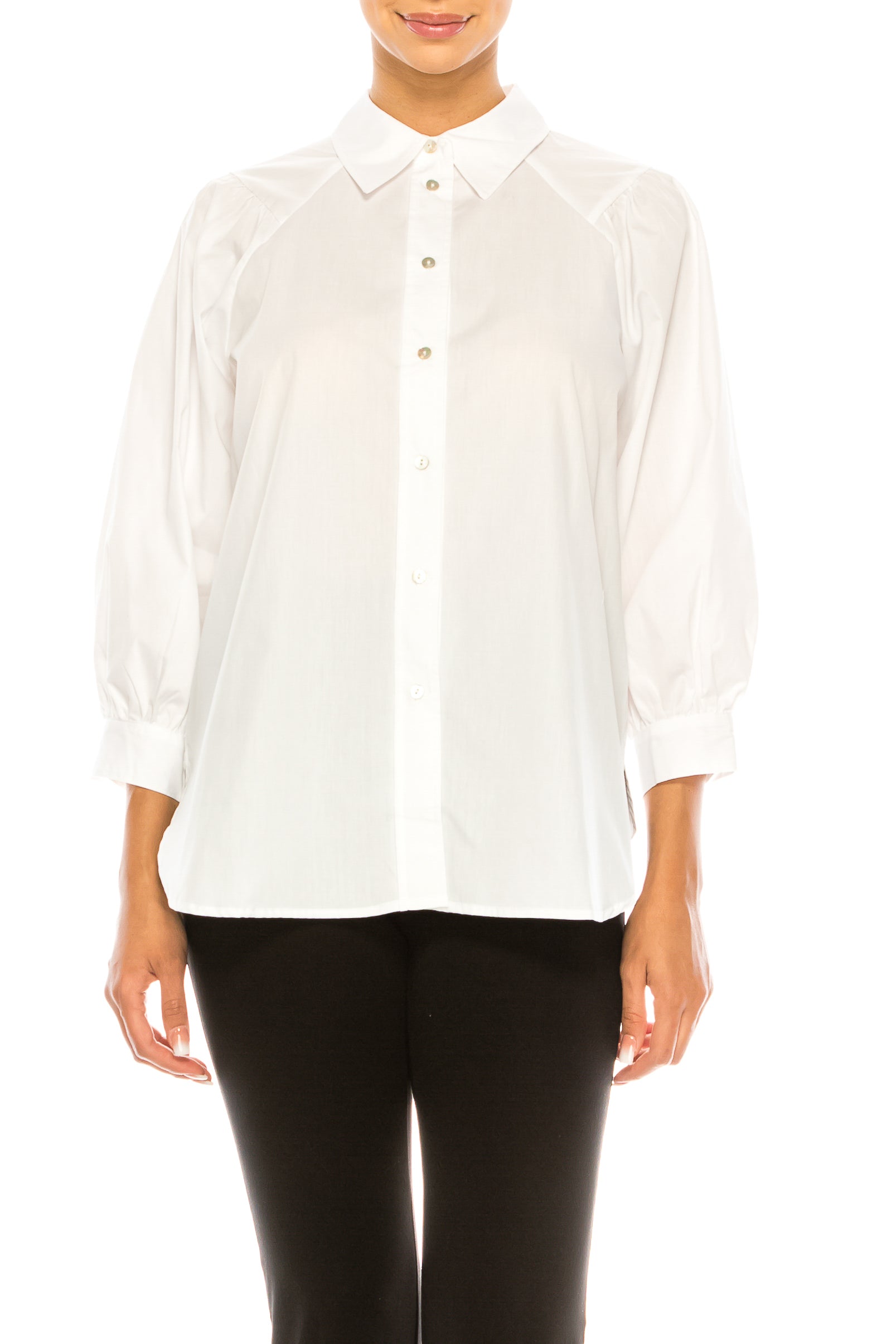 Hester & Orchid White Button Up Collared Top – New Yorker's Apparel
