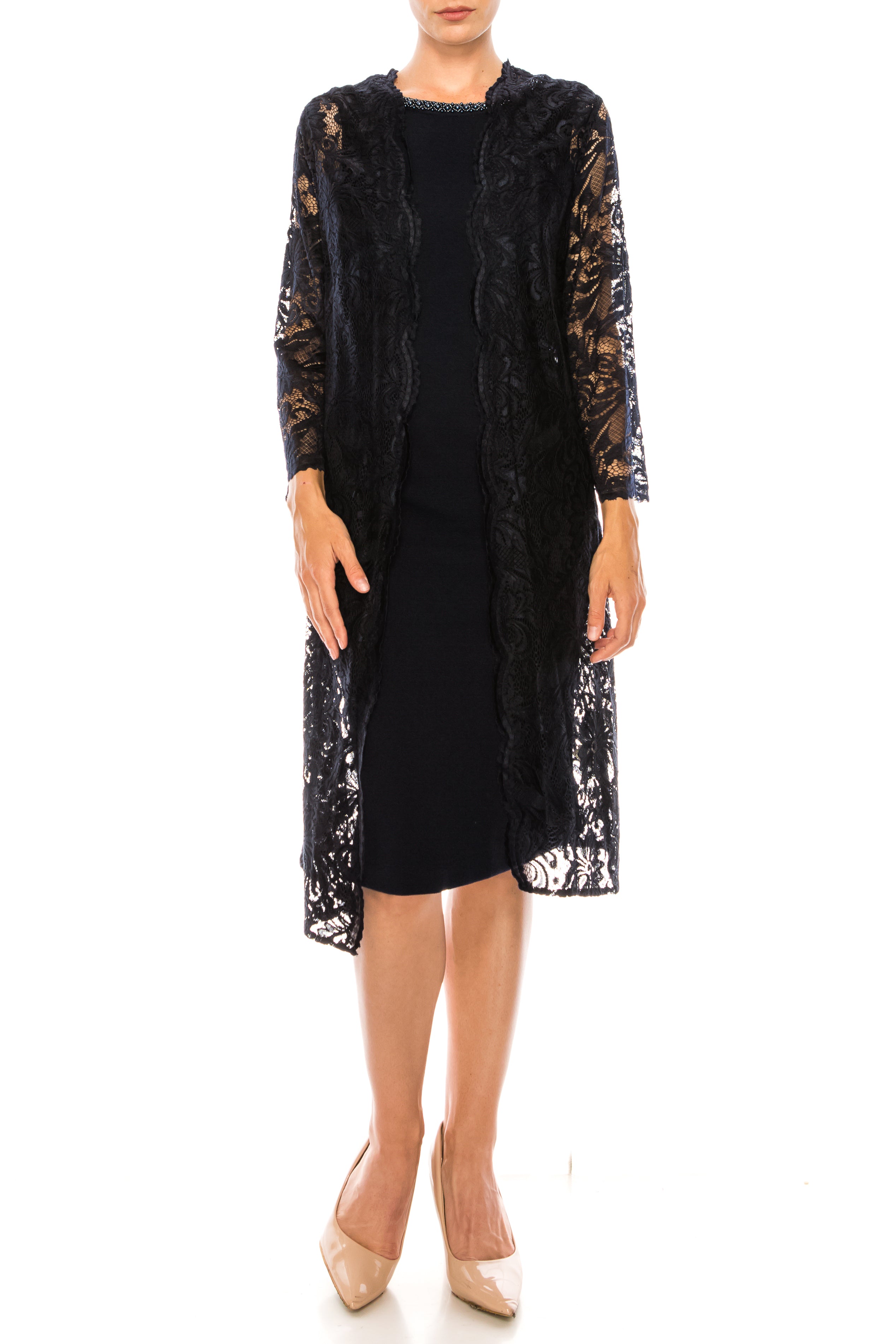 Maya Brooke Lace Duster 2 Piece Jacket Dress – New Yorker's Apparel